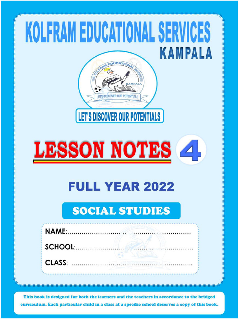 Bridge Curriculum Notes for p4 Sst 2022 | PDF