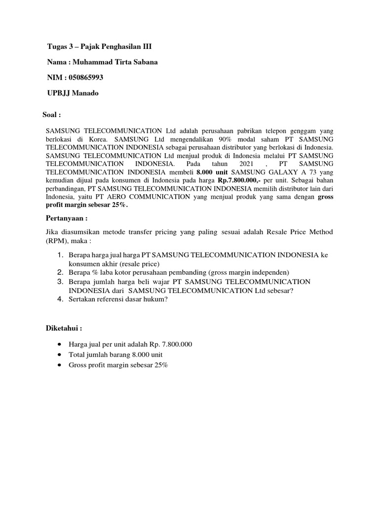 Tugas 3 PPH Iii Muhammad Tirta Sabana | PDF | Pengelolaan Keuangan ... Tugas 3 PPH Iii Muhammad Tirta Sabana | PDF | Pengelolaan Keuangan ...
