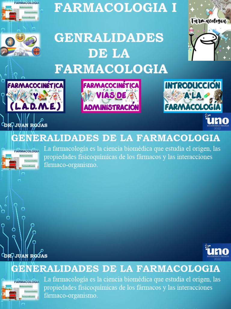 Generalidades de Farmacologia I | PDF | Farmacología | Farmacocinética
