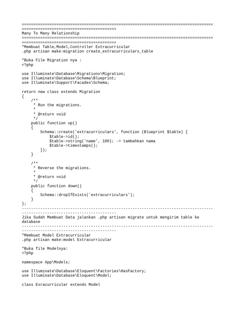 Belajar Laravel 13-Many To Many Relationship | PDF | Computer Data | Computer Science