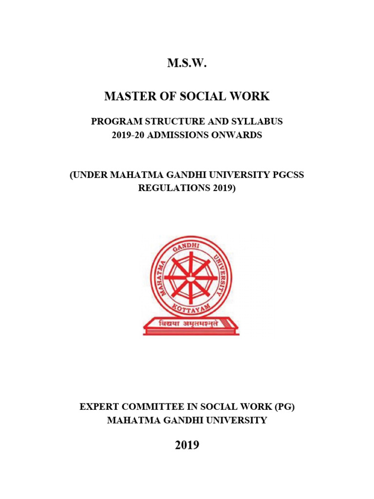 MSW Program Structure & Syllabus 2019 | PDF | Developmental Psychology ...