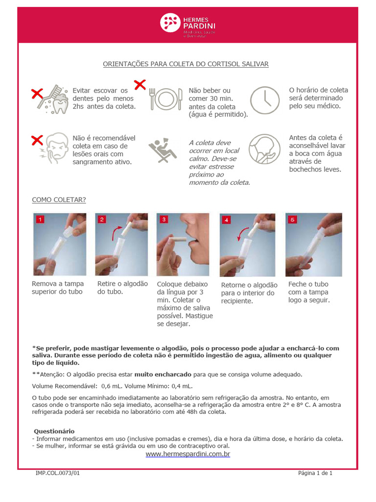 Cortisol Salivar - Salivete - 1 | PDF | Saliva | Gravidez
