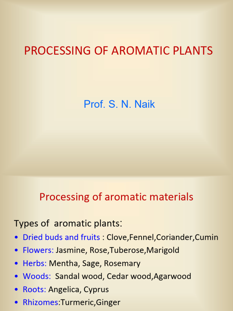 Aromatic Plant Extraction Methods | PDF | Science & Mathematics