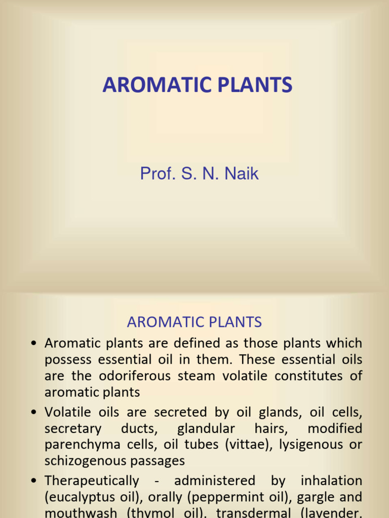 Essential Oils and Aromatic Plants Overview | PDF