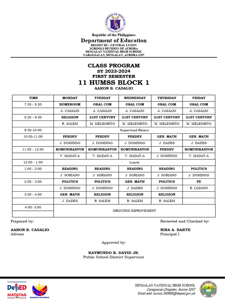 11 Humss Block 1: Department of Education | PDF