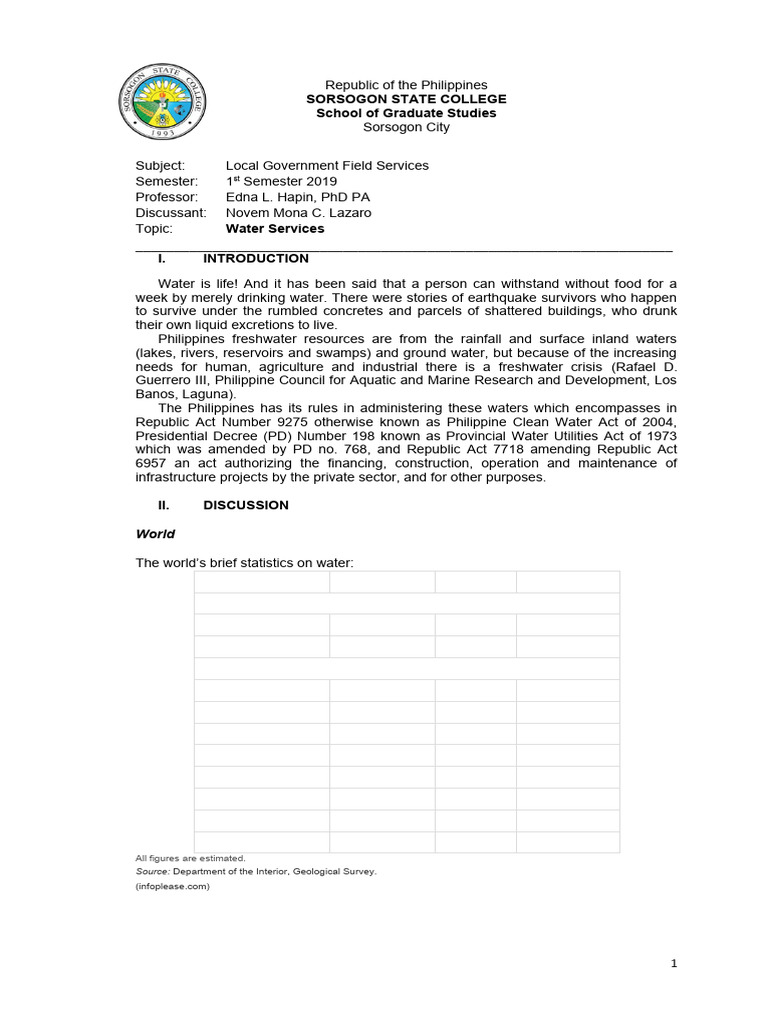 Written Report Pinaka FINAL | Download Free PDF | Water Supply | Water