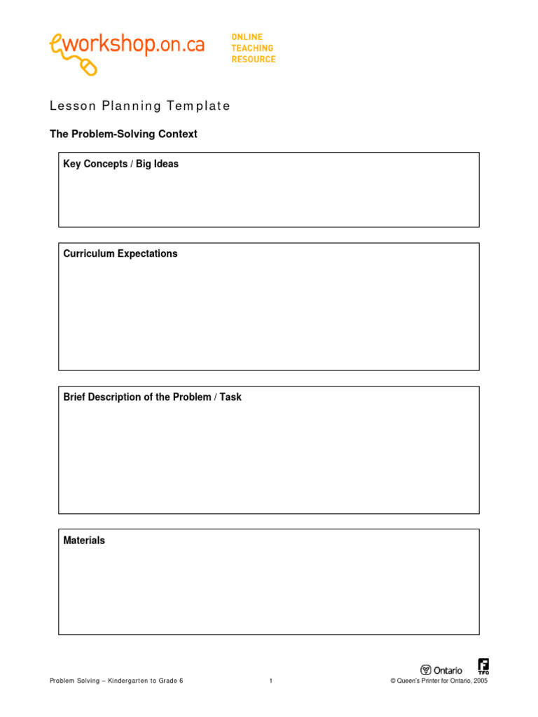 Three Part Lesson Template | PDF | Thought | Learning