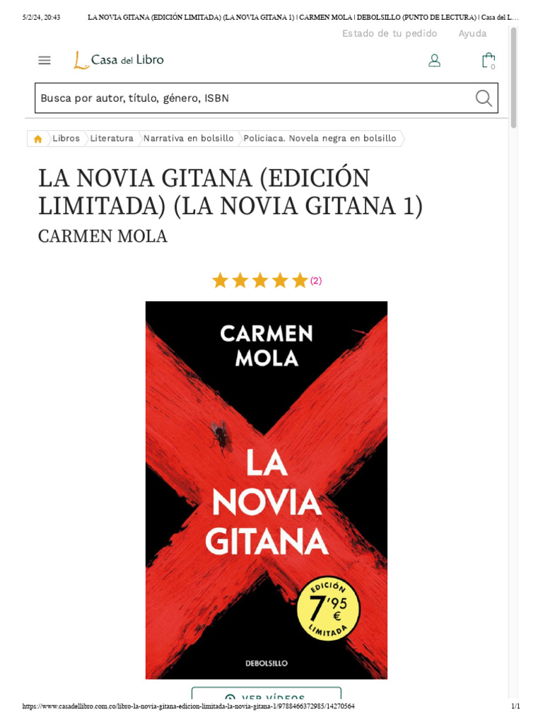LA NOVIA GITANA (EDICIÓN LIMITADA) (LA NOVIA GITANA 1) _ CARMEN MOLA _ DEBOLSILLO (PUNTO DE ...