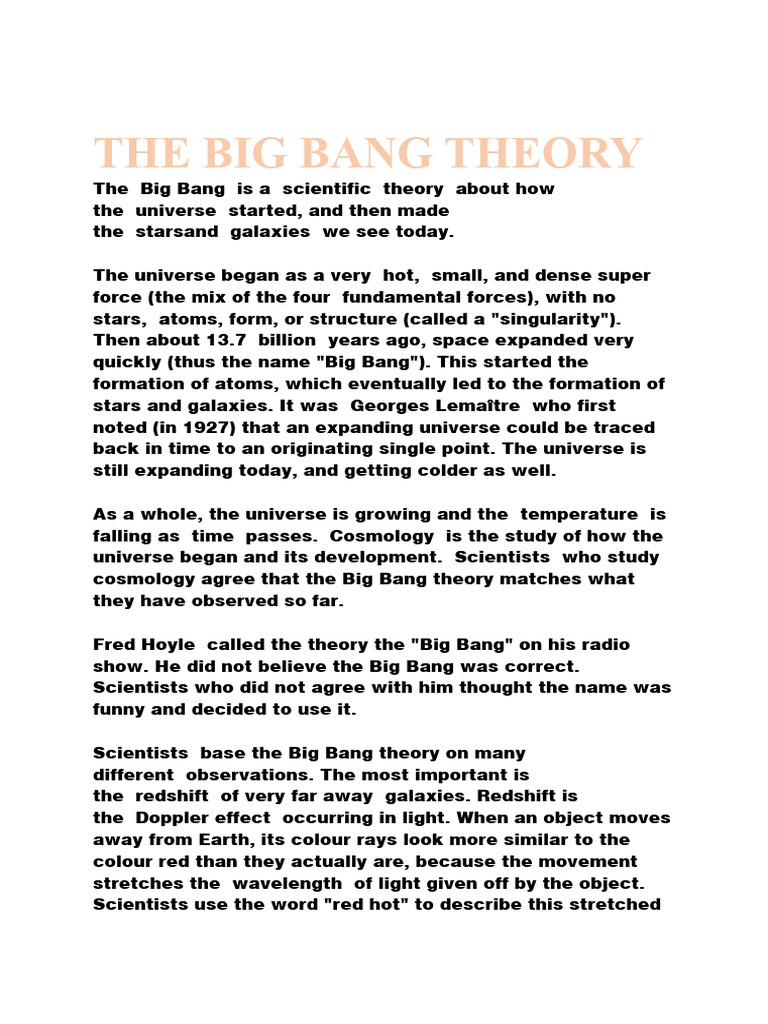 Article For E-Magazine | PDF | Big Bang | Universe