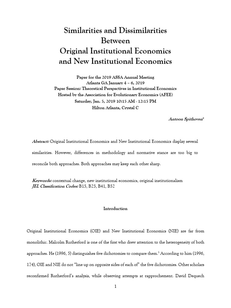 OIE vs. NIE: Key Similarities and Differences | PDF | Institution ...