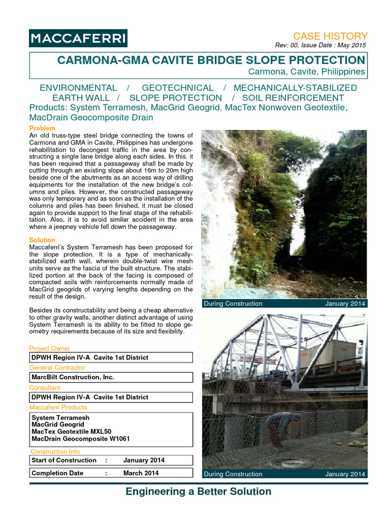 CH Carmona GMA Cavite Bridge Slope Protection | PDF | Deep Foundation ...
