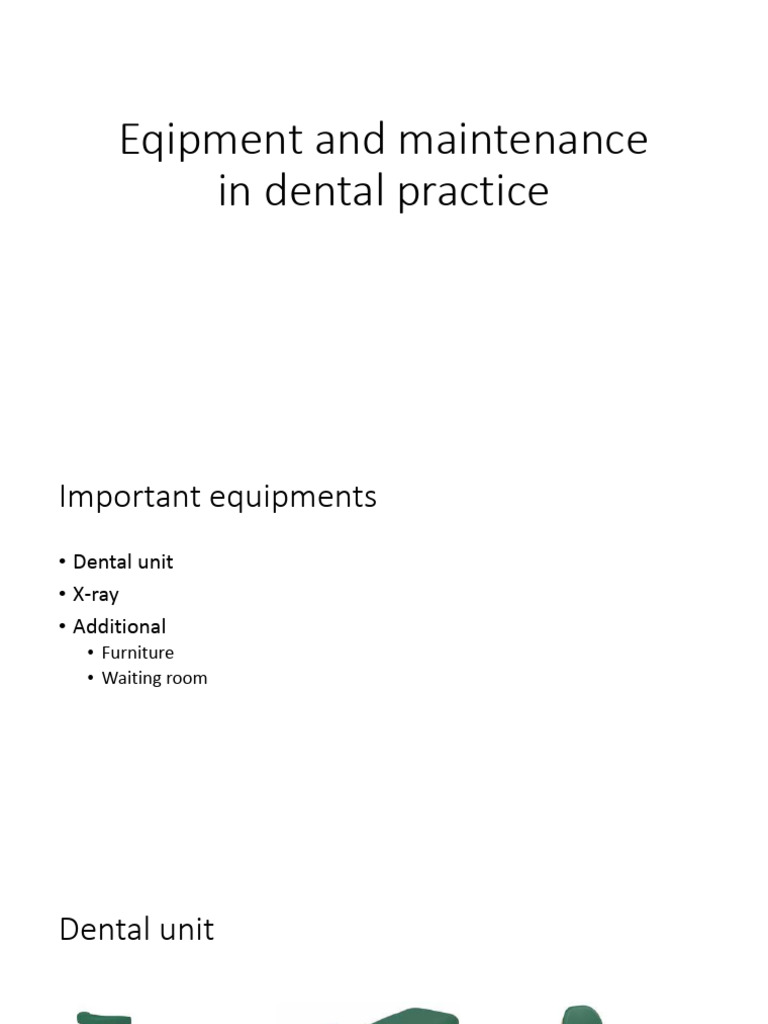 Eqipment and Maintenance in Dental Practice | PDF | Disinfectant ...