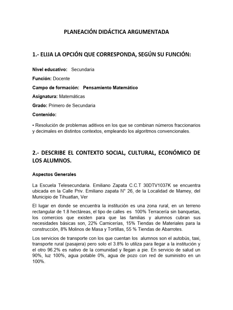 Planeación Didáctica Argumentada Ok | PDF | Evaluación | Aprendizaje