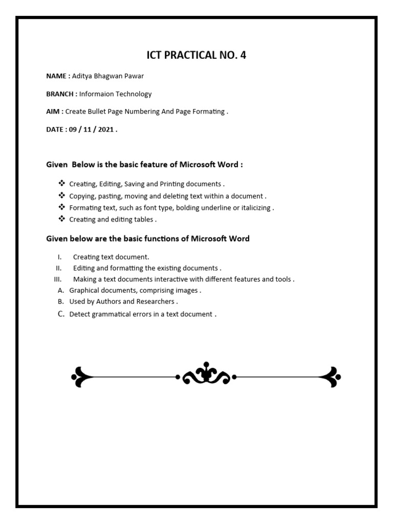 Ict Practical No 4 | PDF