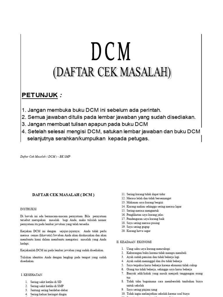 DCM (Buku Soal) | PDF
