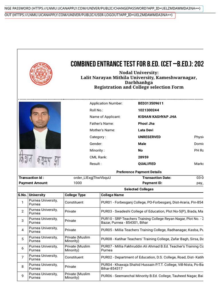 Lalit Narayan Mithila University | PDF