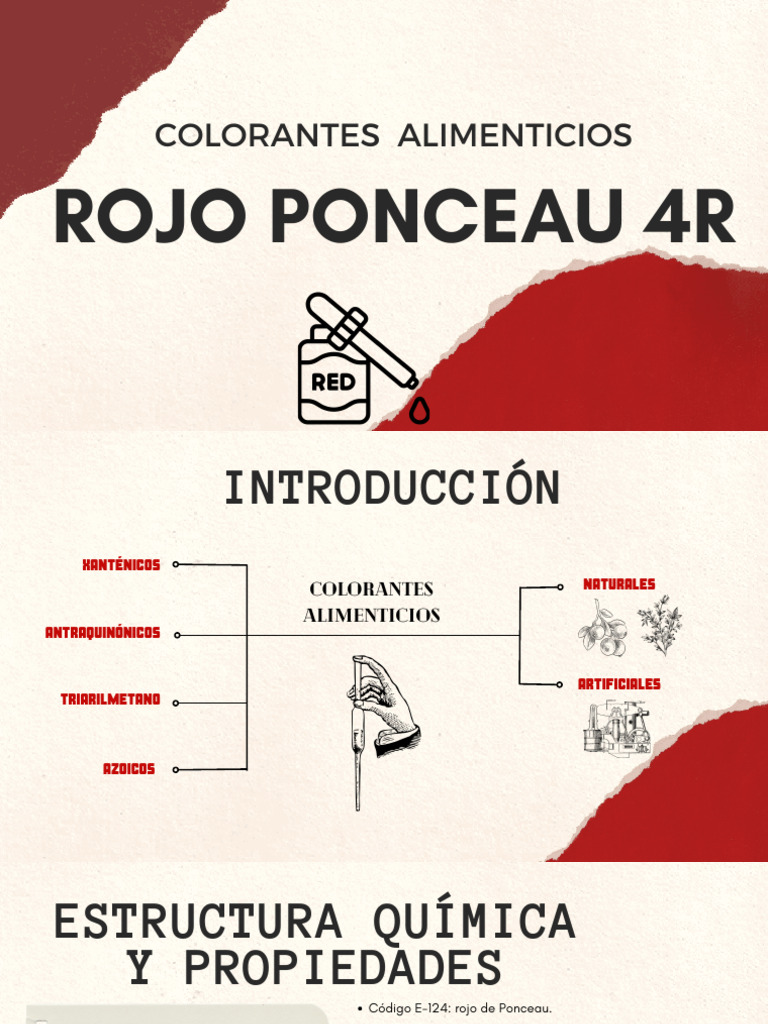 Colorante Alimentario E-124 Rojo de Ponceau | PDF