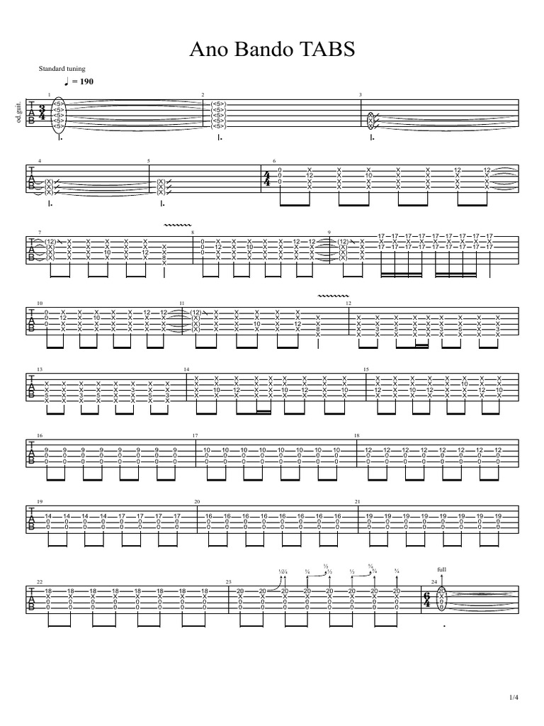 Guitar Tablature for Ano Bando | PDF