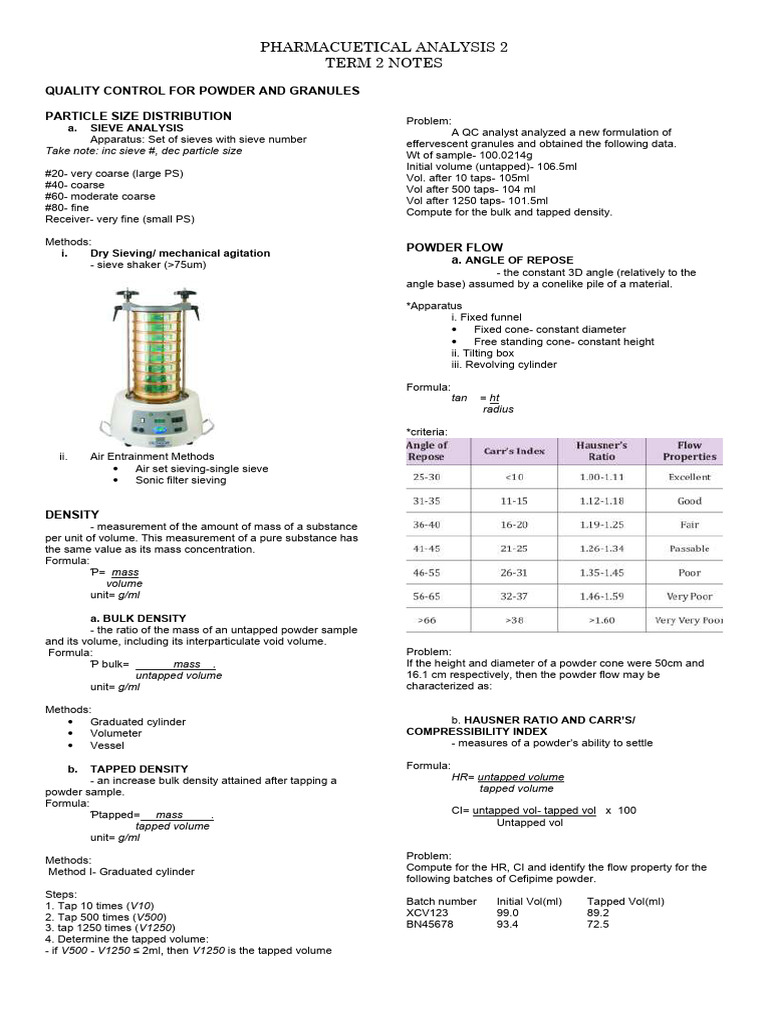 Pharmaceutical Analysis 2/ Quality Control Test | PDF | Density | Volume