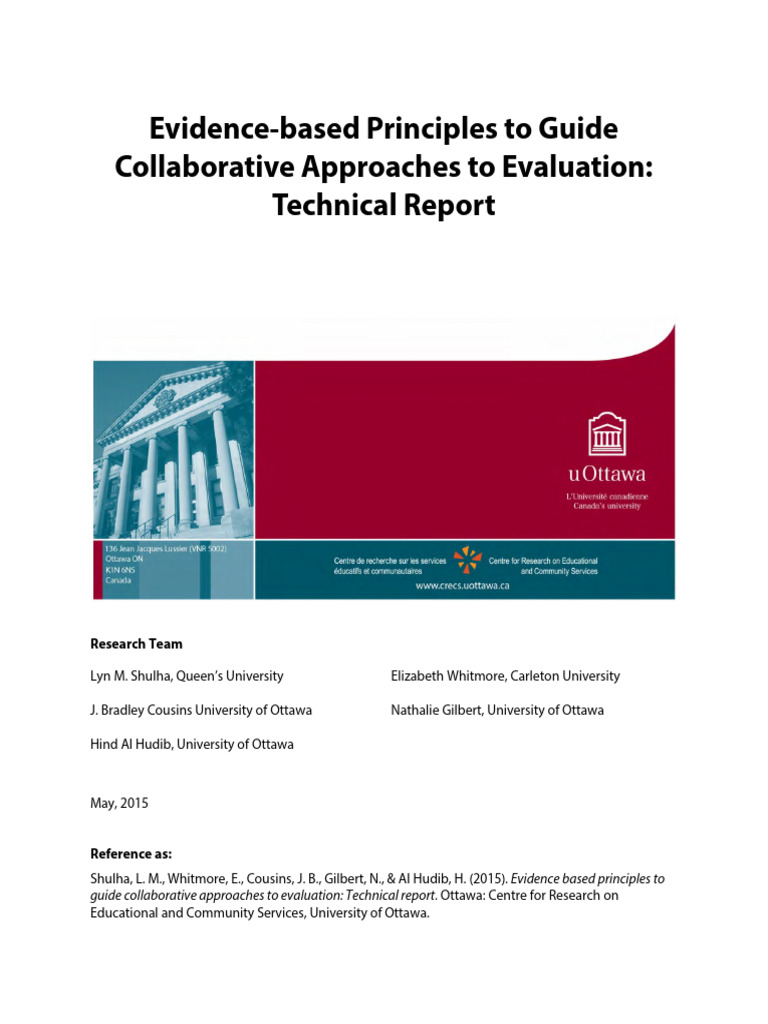 Evidence Based Principles To Guide Collaborative Approaches To ...