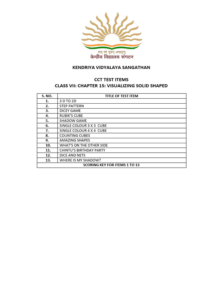 Class Viii - Chapter 15 - Visualizing Solid Figures | PDF | Shape ...
