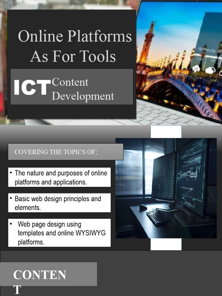 Online Platforms As For Tools: Content Development | PDF | Web Design | Educational Technology