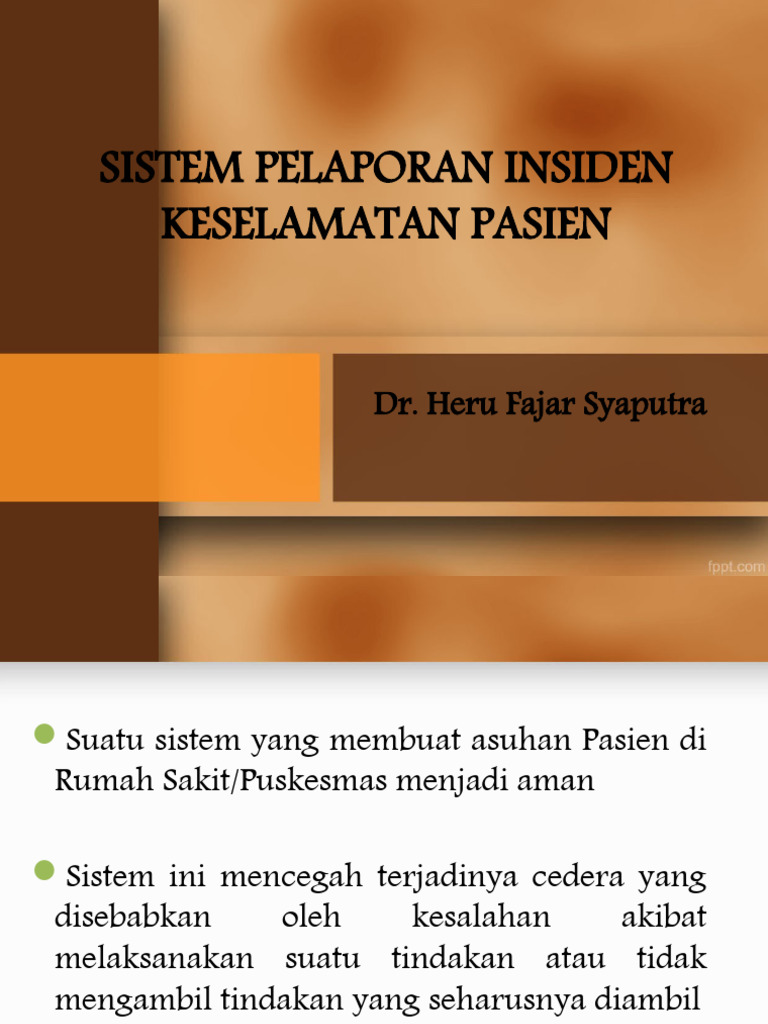 Sistem Pelaporan Insiden Keselamatan Pasien | PDF
