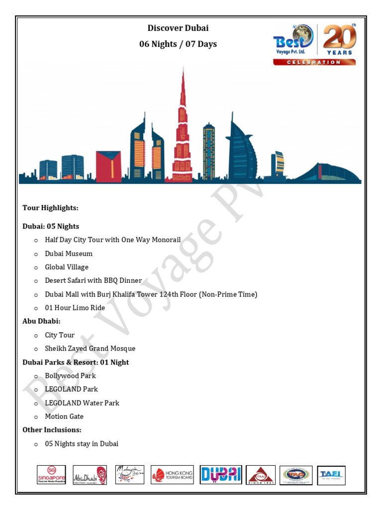 Dubai 7-Day Itinerary & Tour Highlights | PDF | Dubai | United Arab ...