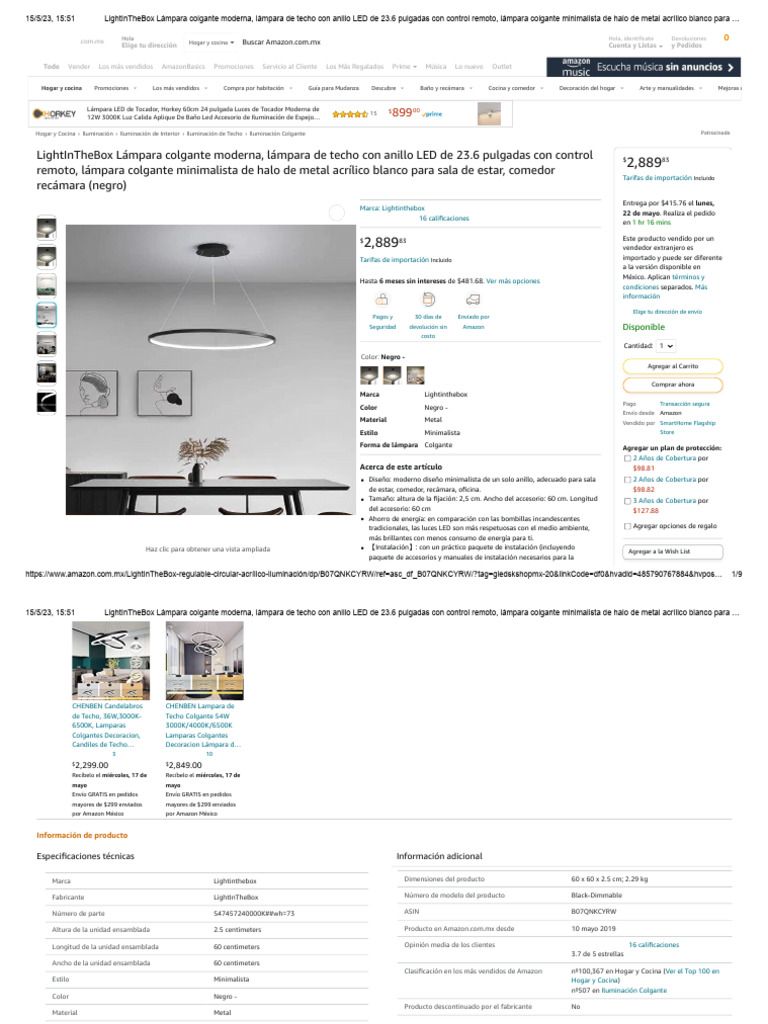L3 - Light in The Box Colgante | PDF | Diodo emisor de luz | Bombilla ...