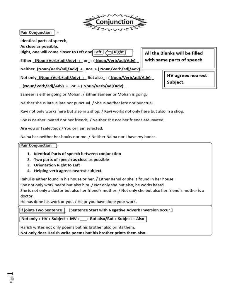 Conjunction | PDF | Part Of Speech | Verb