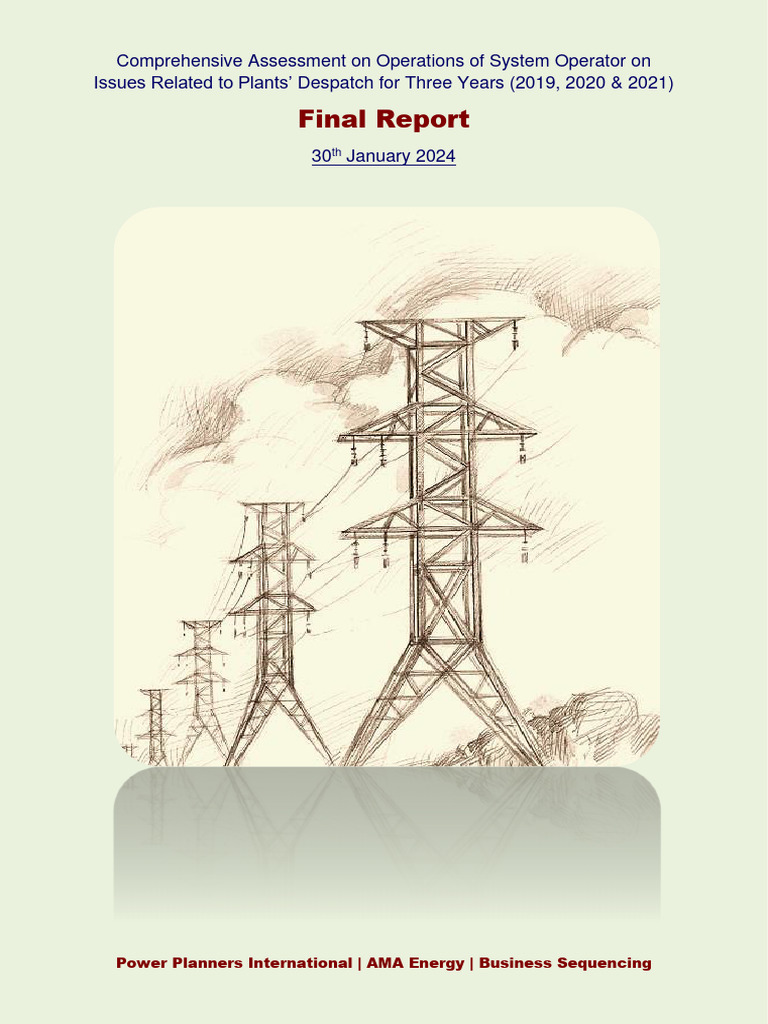 Final Report - Comprehensive Assessment On Operations of System Operator On Issues Related To ...