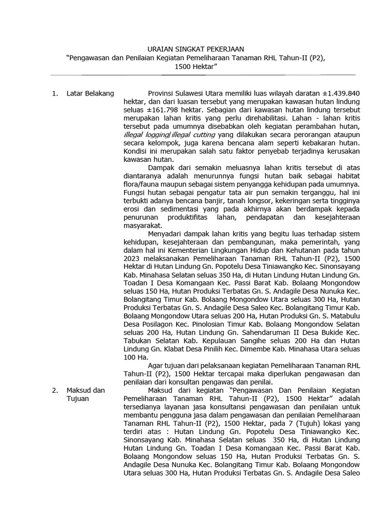 4.urain Singkat Pekerjaan | PDF