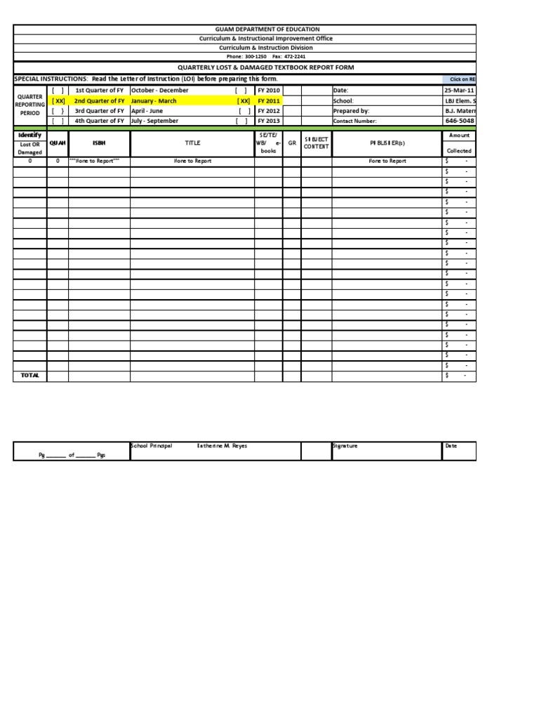 Form - Template.2nd QTR FY 2011 | PDF
