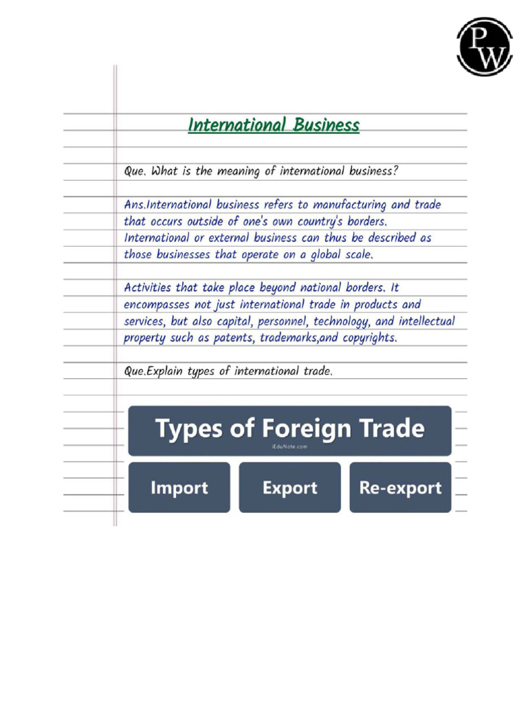 International Business - Handwritten Notes - (Aarambh 2024) | PDF International Business - Handwritten Notes - (Aarambh 2024) | PDF