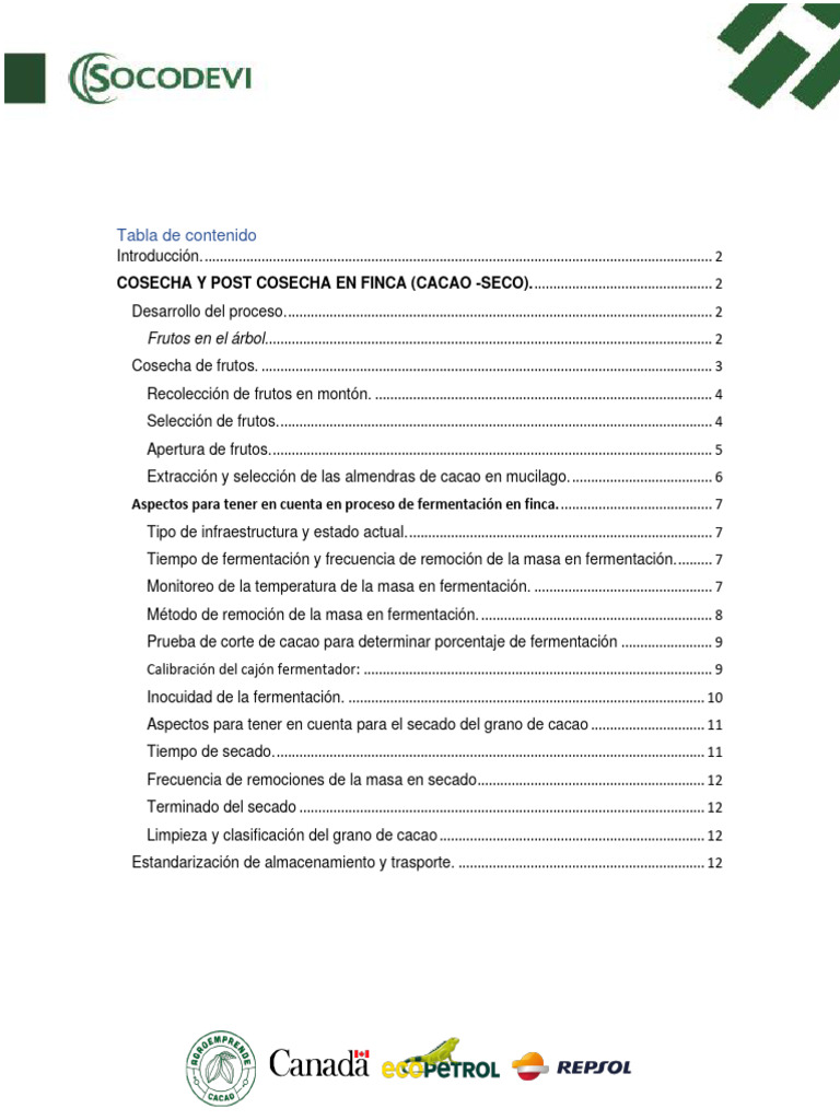 Protocolo Manejo de Grano en Finca | PDF | Fermentación | Cosecha