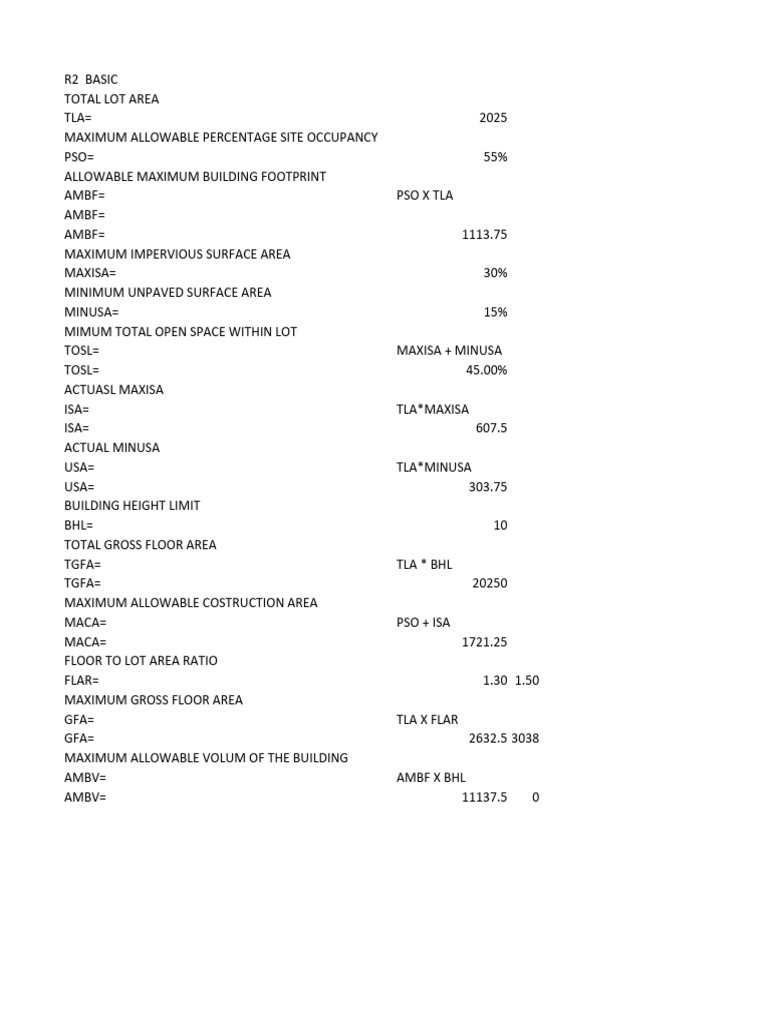 Dev Control Computation 1 | PDF | Environmental Design | Pedestrian Infrastructure