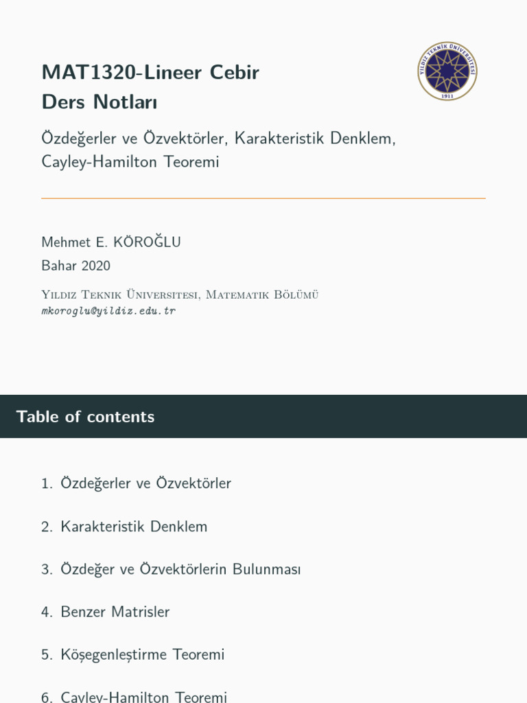 MAT1320 Hafta 14 | PDF