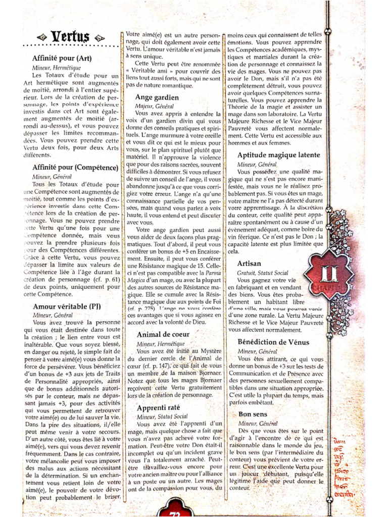 Ars Magica - Vive Vertus Détails | PDF