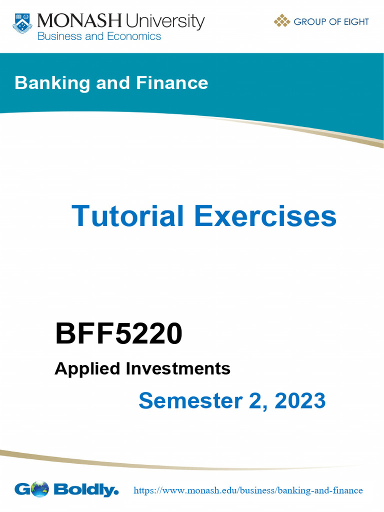 BFF5220 2023 S02 Tutorial Questions Topic 1 Week 2 | PDF | Finance & Money Management