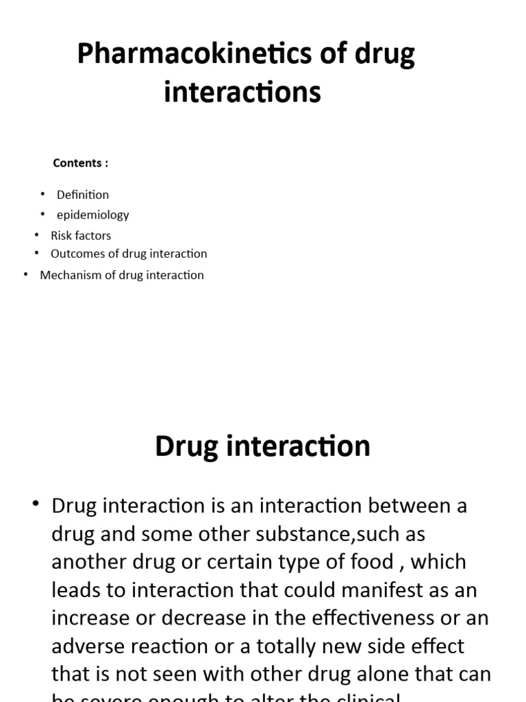 Drug Interactions: Pharmacokinetics Explained | PDF | Pharmacology ...