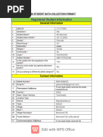 Umis Student Data Collection Format | PDF