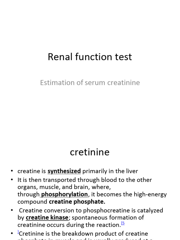 Understanding Renal Function Tests | PDF | Creatinine | Clinical Medicine