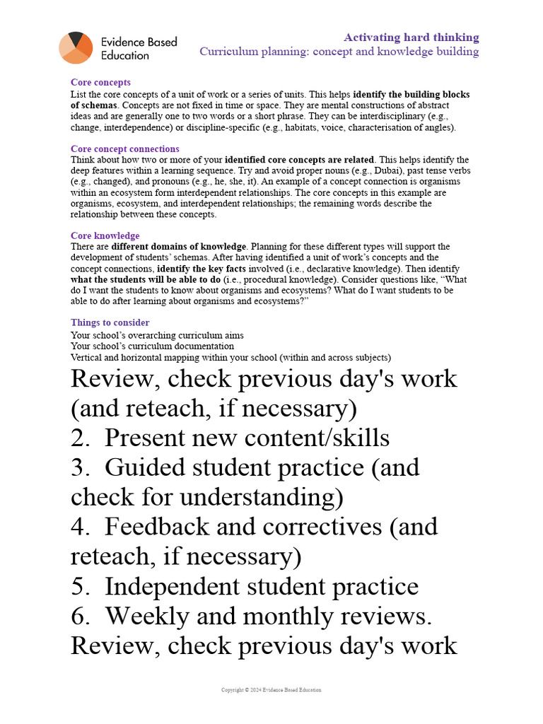 4.1 C2 Curriculum Planning. Concept and Knowledge Mapping | PDF ...