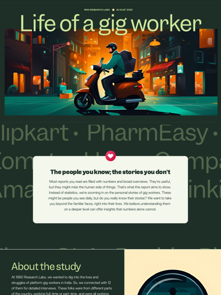 (Report) Life of A Gig Worker - 1990 Research Labs | PDF | Lunch | Labor