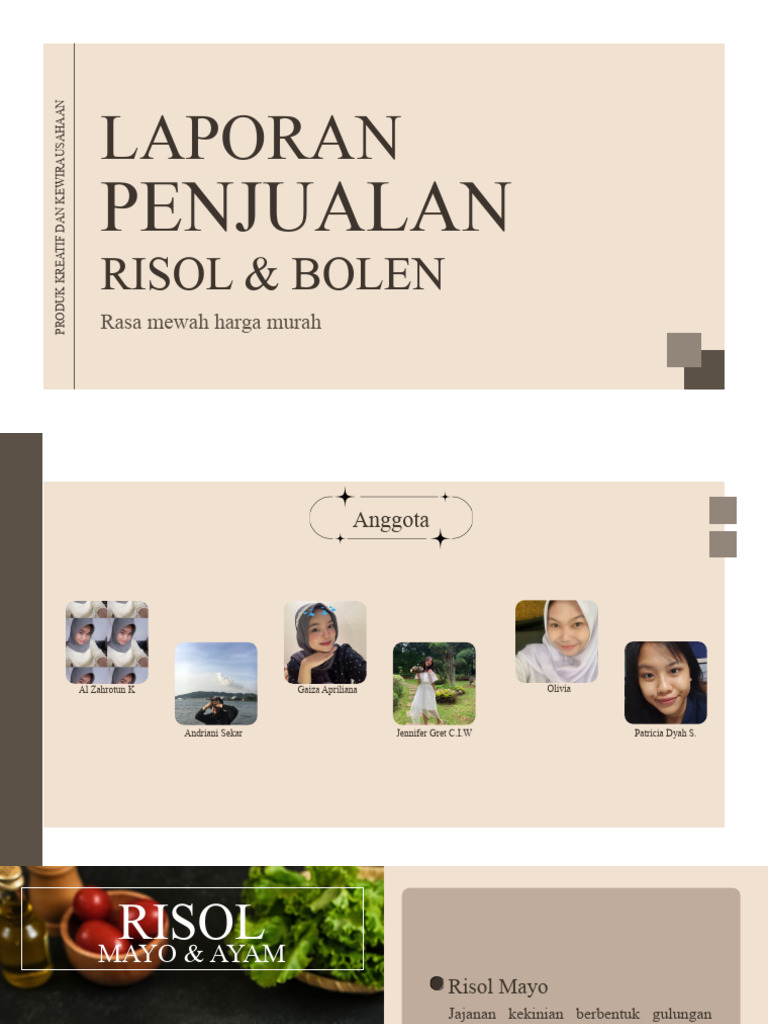 Laporan Penjualan Risol & Bolen | PDF