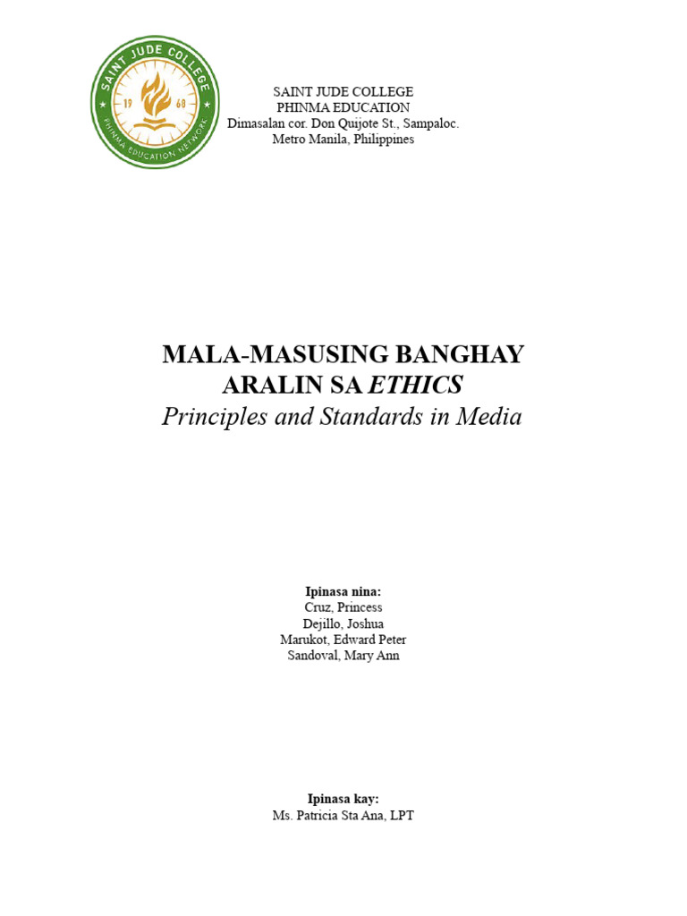 Mala-Masusing Banghay Ethics | PDF