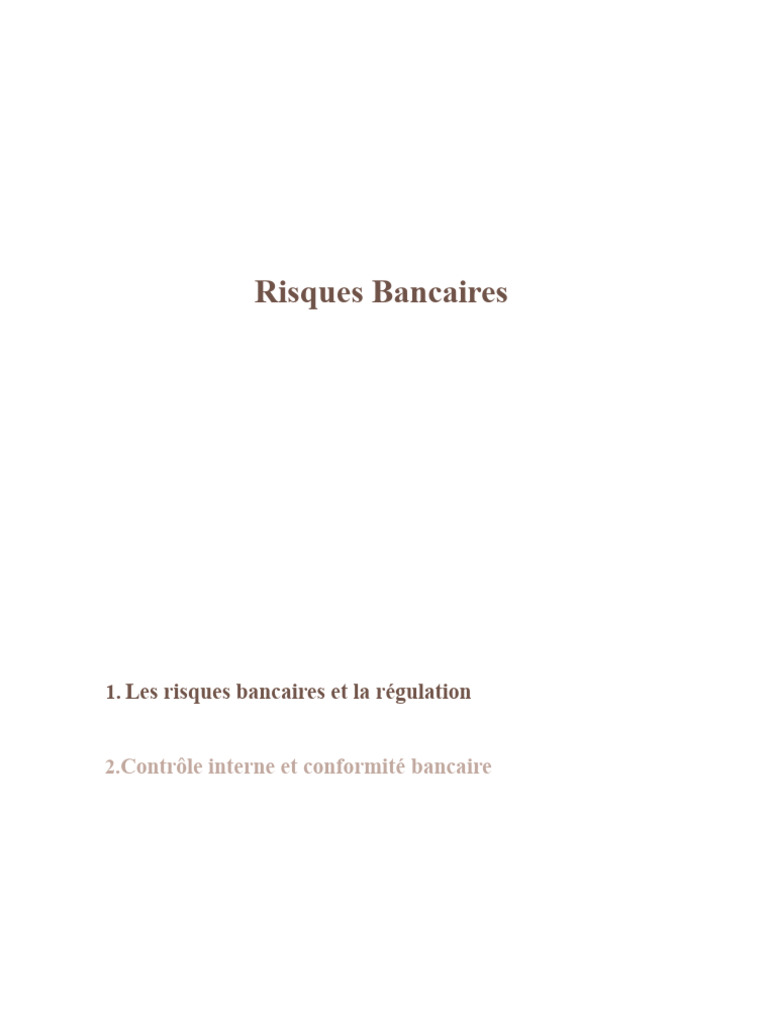 Risques Bancaires (Support) | PDF | Banques | Risque financier