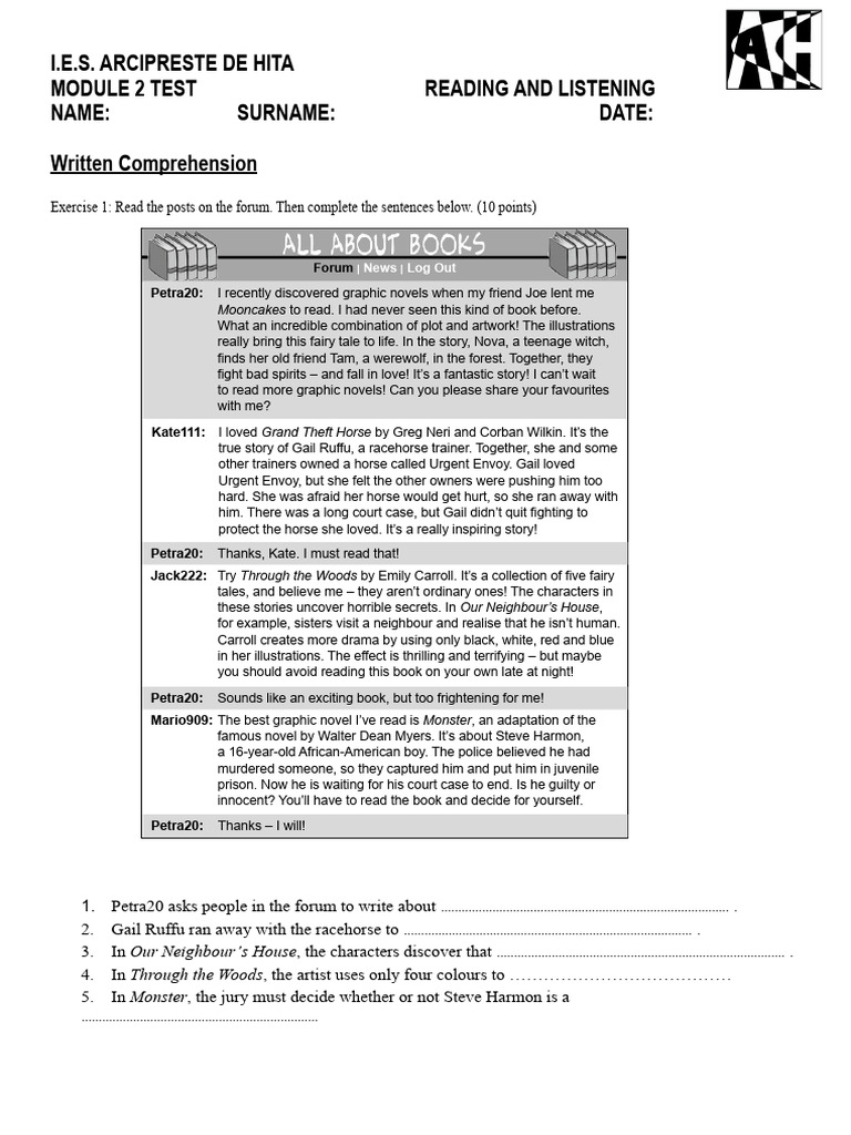 Module 2 Reading and Listening 3rd ESO | PDF