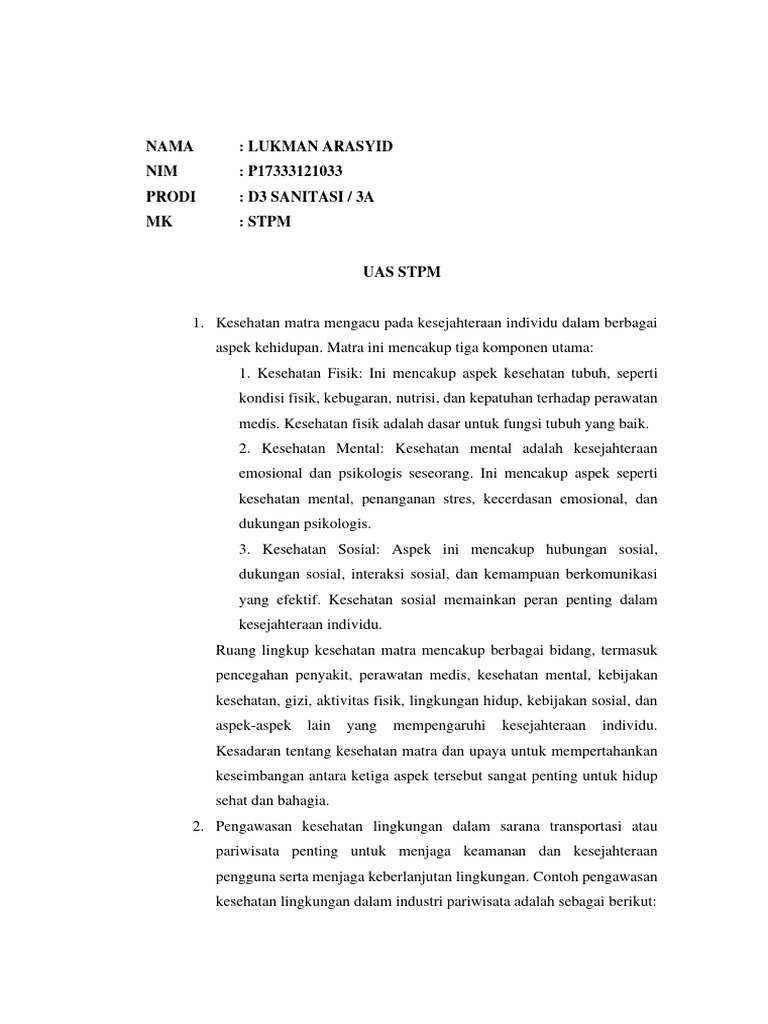 Lukman Arasyid - UAS STPM | PDF