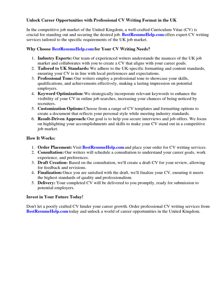 CV Writing Format Uk | Download Free PDF | Résumé